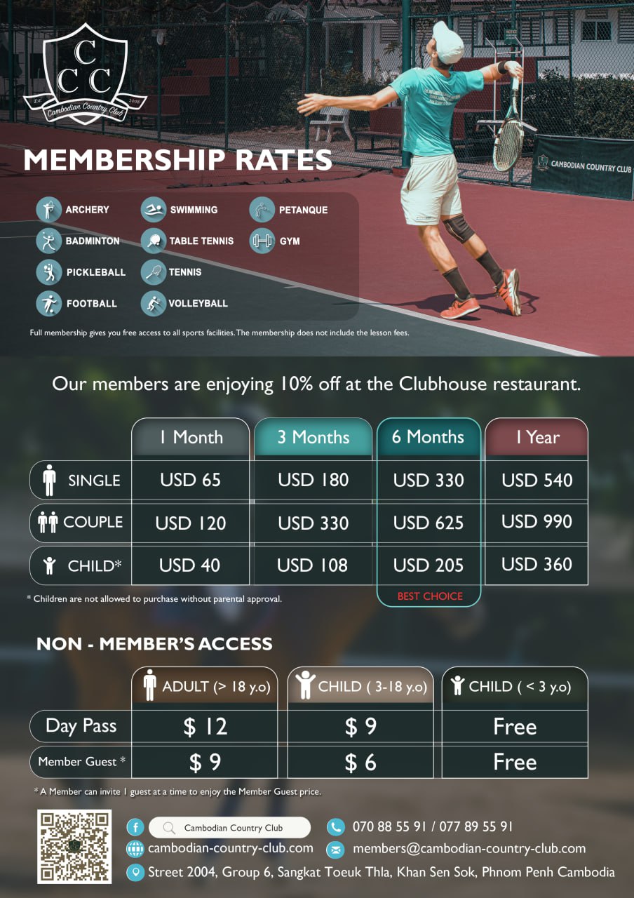 CCC Membership – Cambodian Country Club | Hotel in Phnom Penh